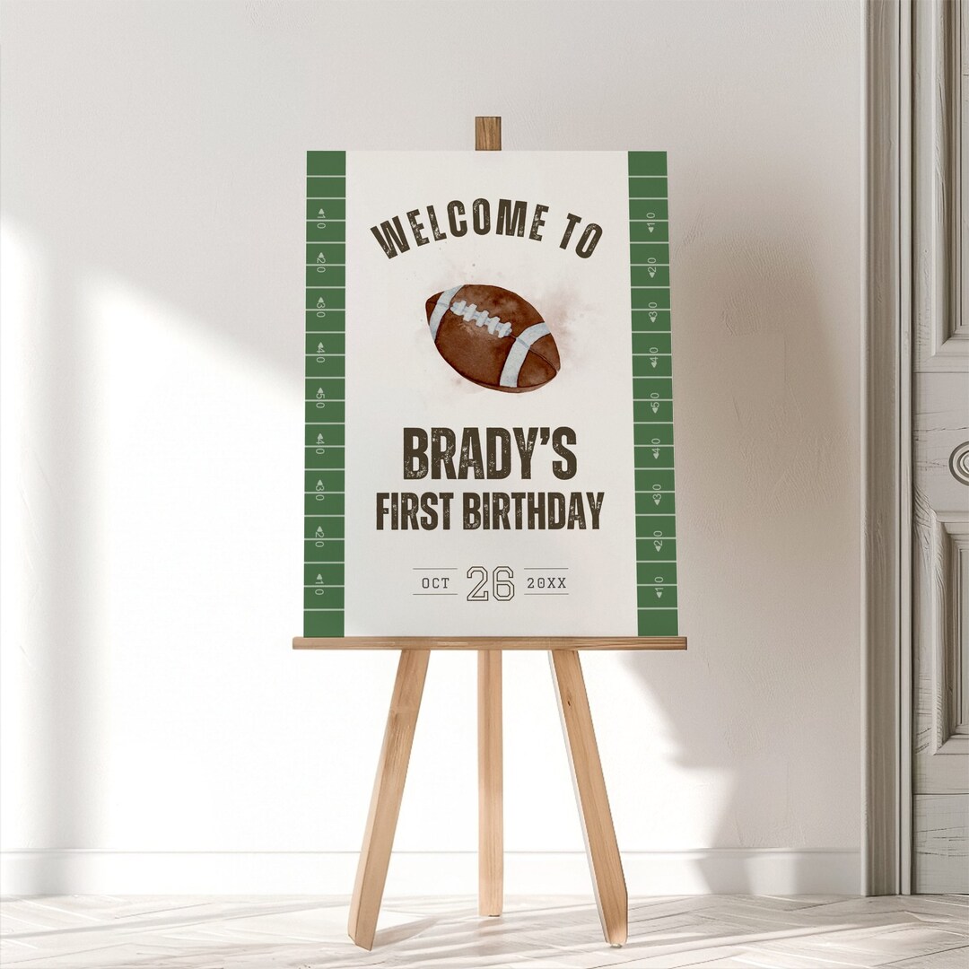 First Year Down Birthday Welcome Sign, Editable Template, American ...