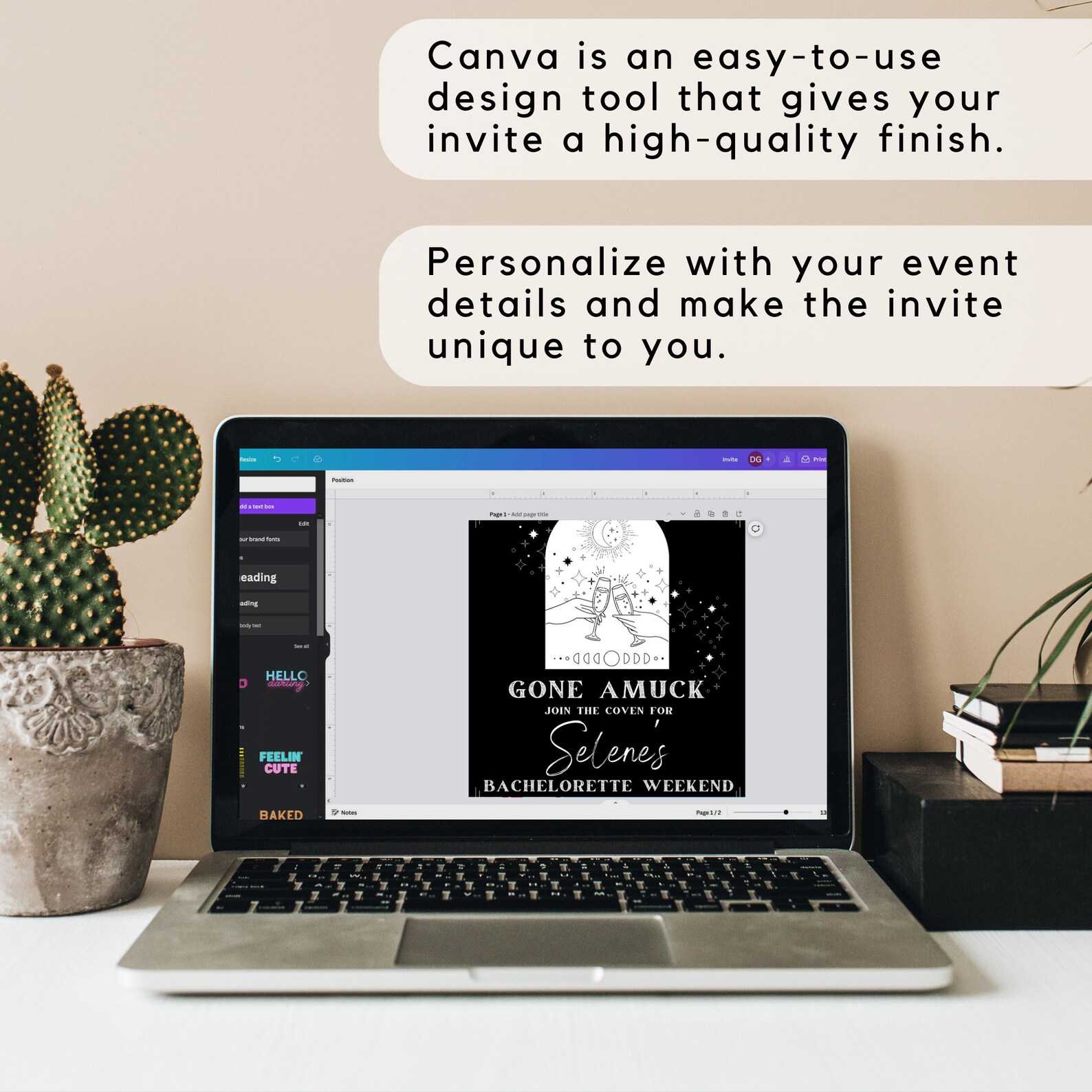 Witches Gone Amuck Bachelorette Invitation Itinerary Template - Etsy