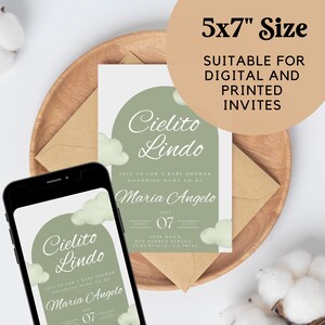 Cielito Lindo Baby Shower Invite Template, Editable Invitation, Spanish ...