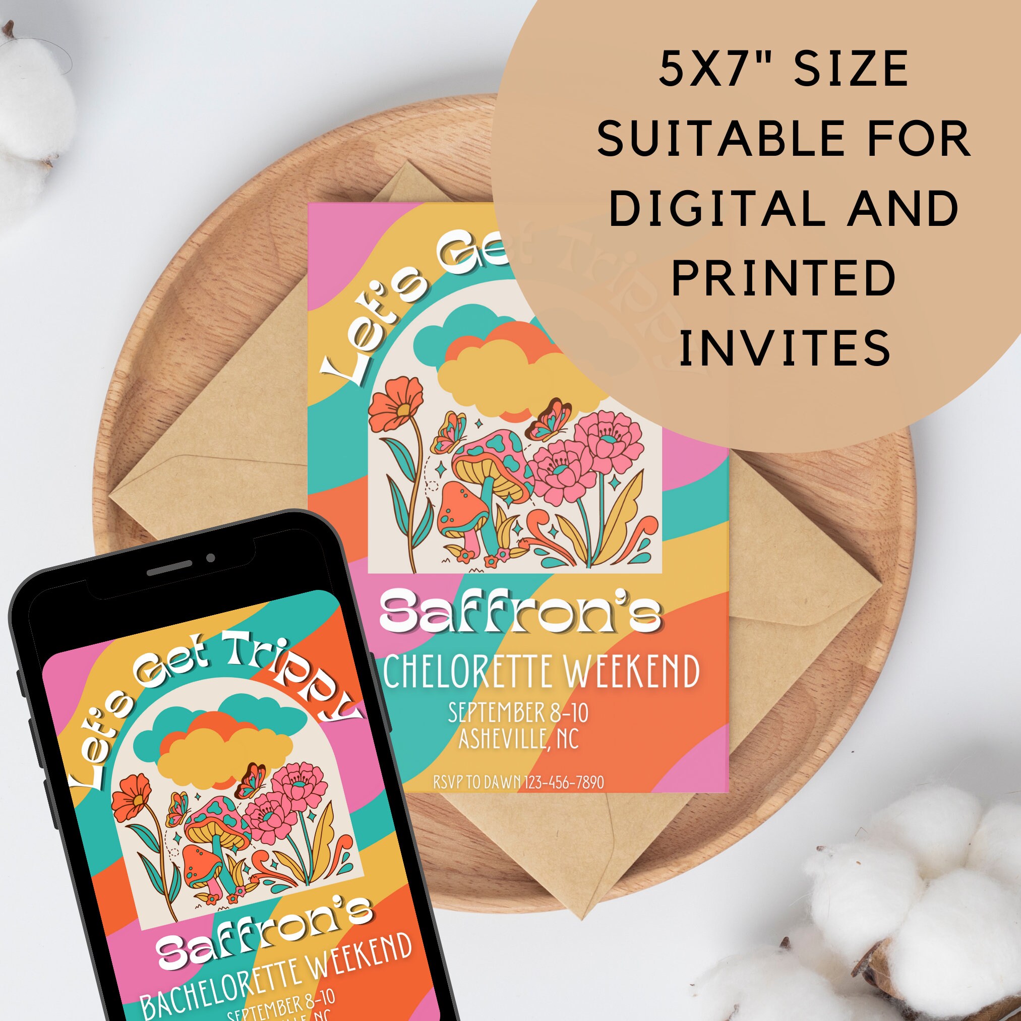 Let's Get Trippy Bachelorette Invitation Itinerary - Etsy