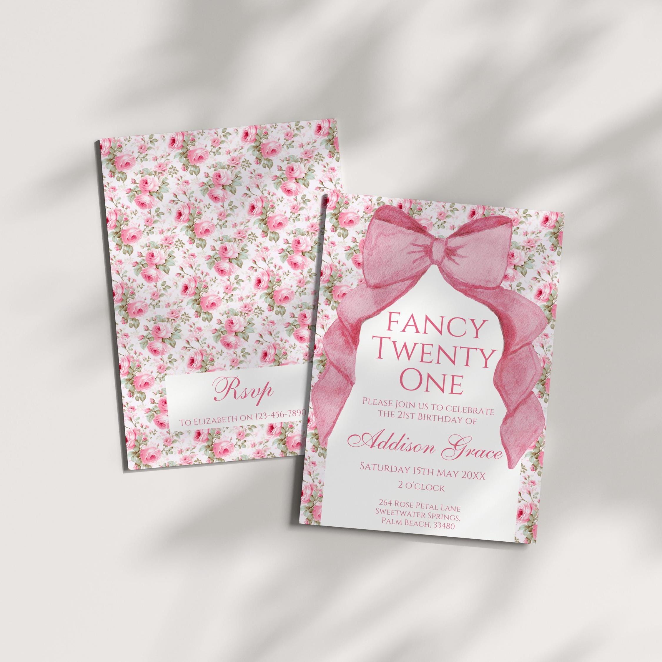 Love Shack Fancy 21st Birthday Invitation Template, Editable 21st Party ...