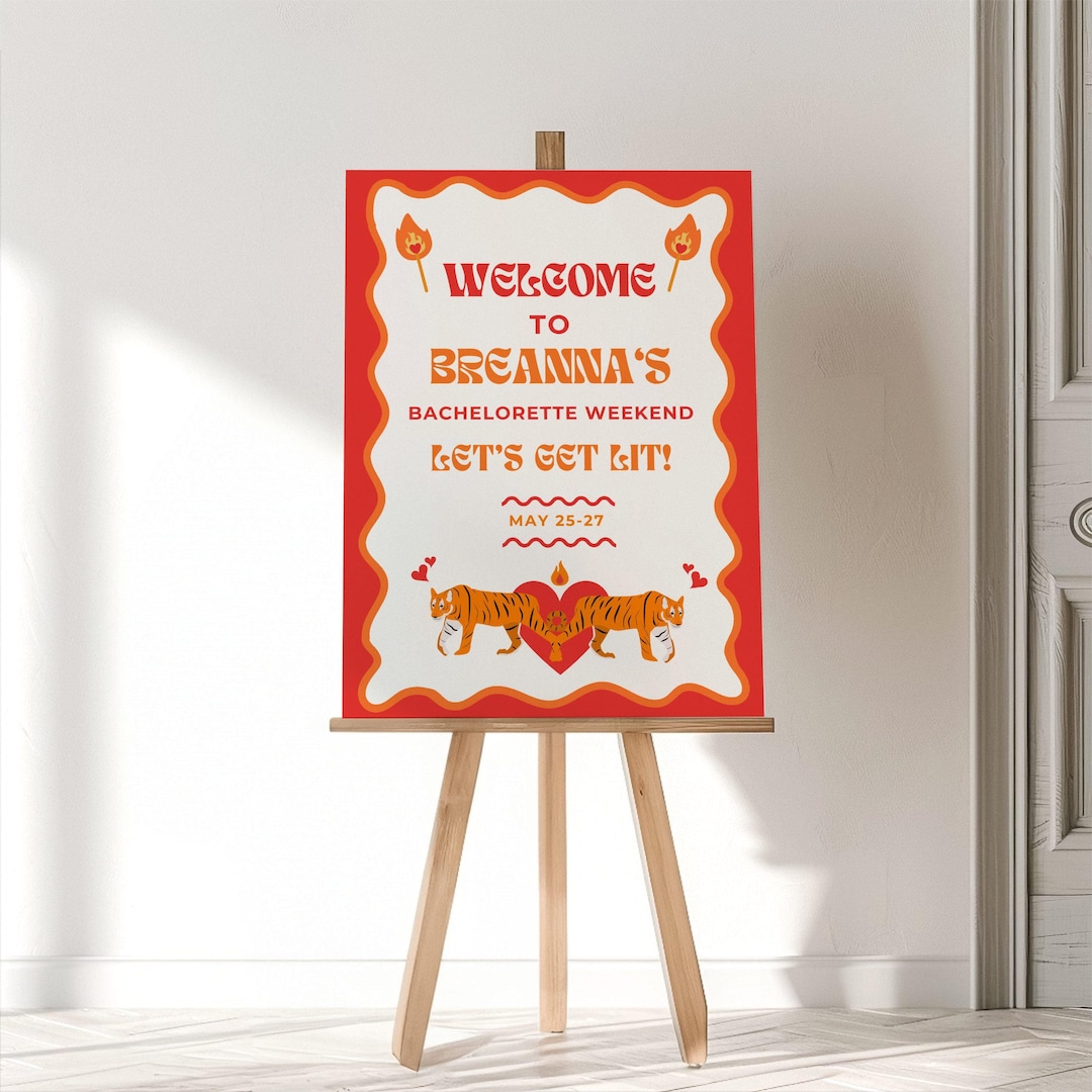 Match Made in Heaven Bachelorette Welcome Poster Template, Tiger ...