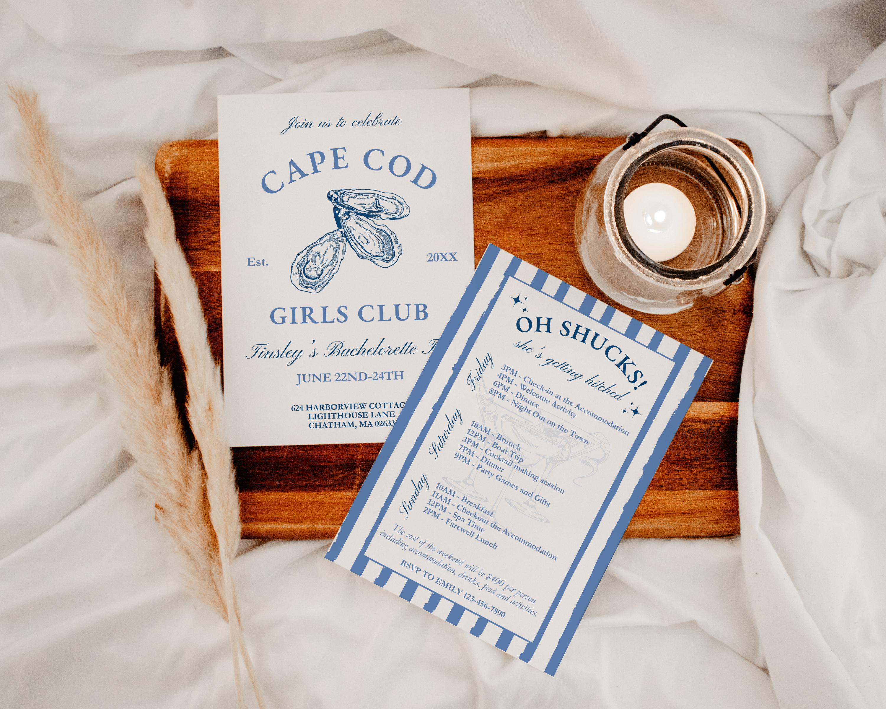 Cape Cod Coastal Bachelorette Invitation, Oh Shucks She's Getting ...