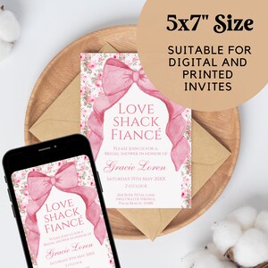 Love Shack Fiancé Bridal Shower Invitation Template, Love Shack Fancy ...