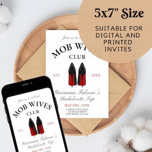 Mob Wives Club Bachelorette Invitation Itinerary, Mob Wife Aesthetic ...