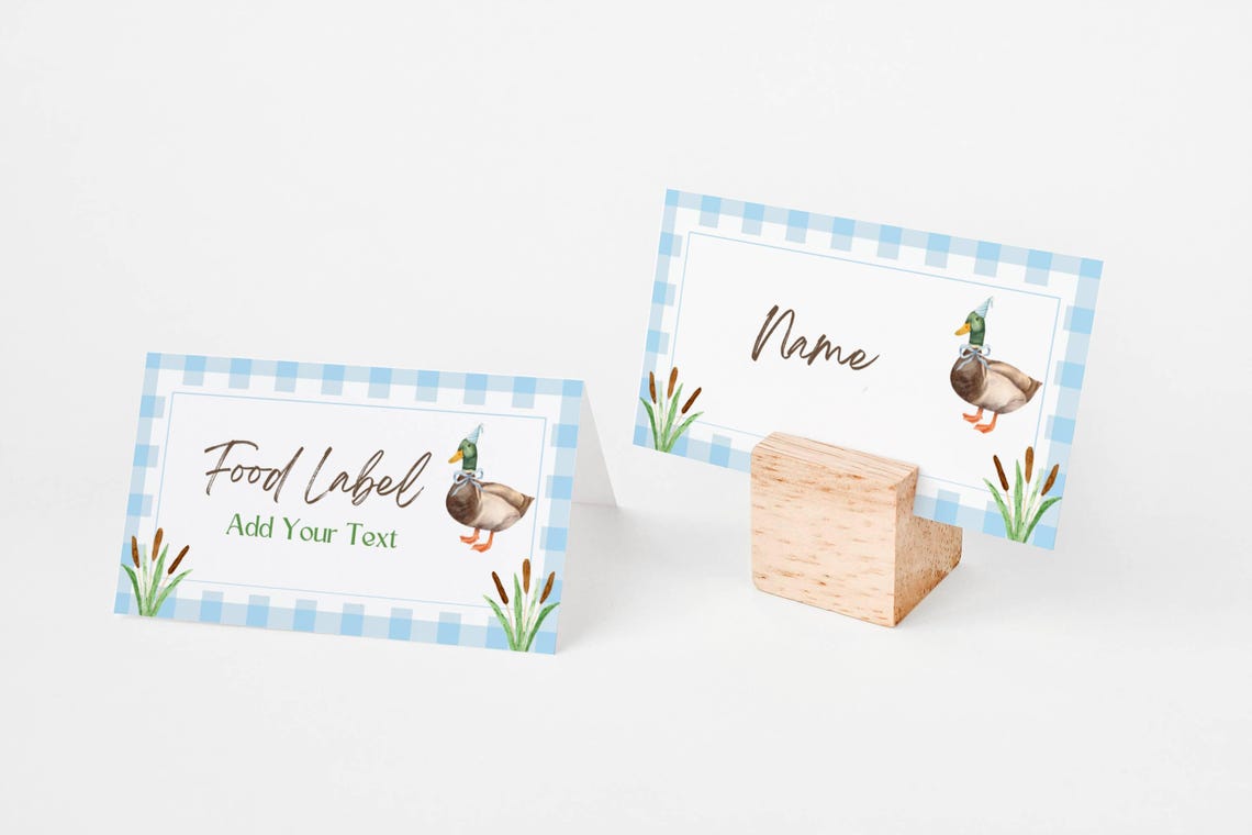 One Lucky Duck Food Tents Editable Template, Buffet Cards, Folded and ...