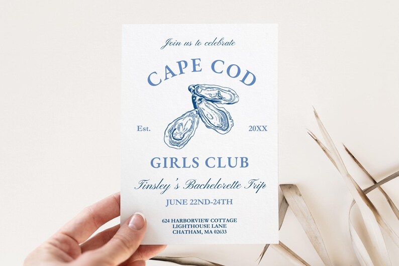 Cape Cod Coastal Bachelorette Invitation, Oh Shucks She's Getting ...