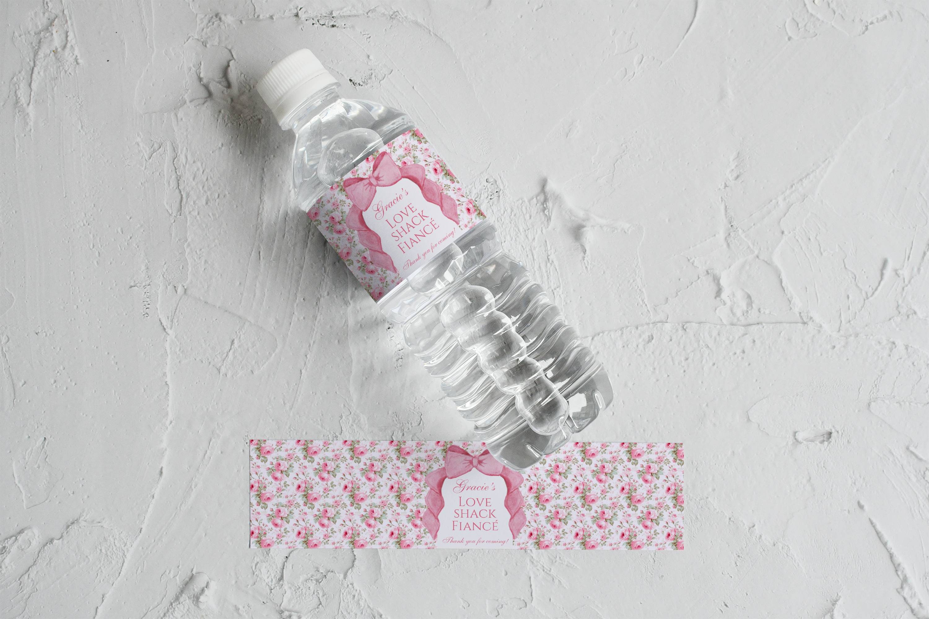 Love Shack Fiance Water Bottle Label, Editable Template, Coquette Pink ...
