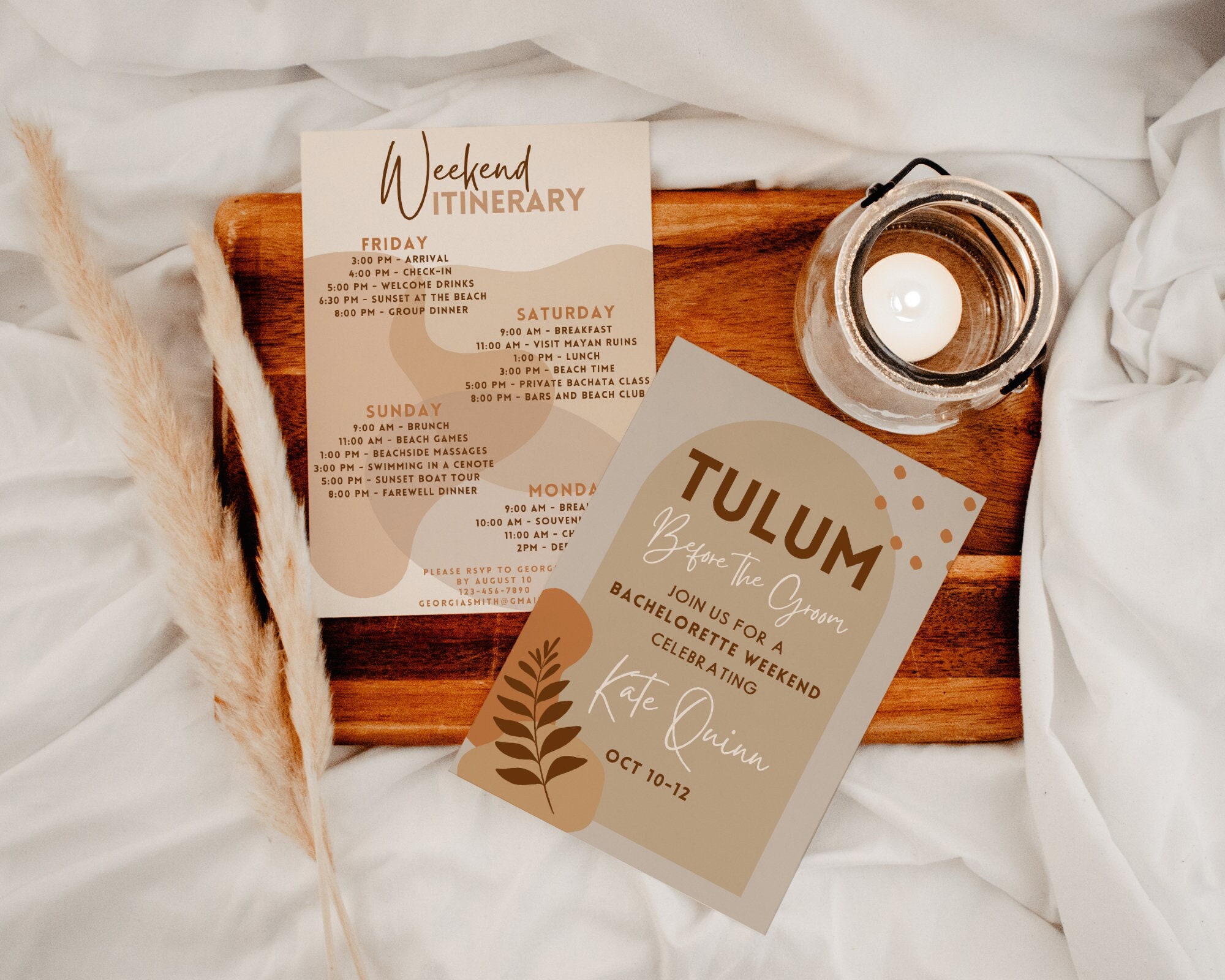 Tulum Bachelorette Invitation, Mexico Weekend Itinerary Template, Tulum ...