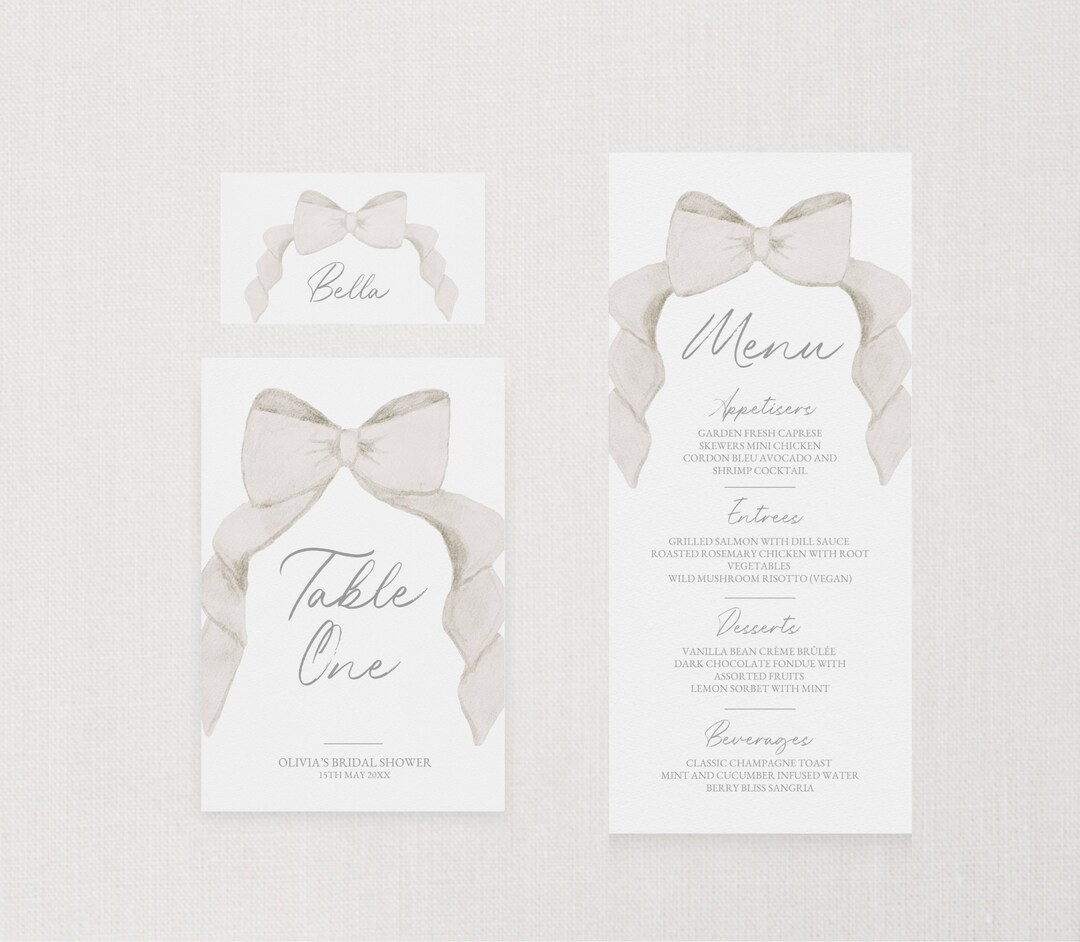 She's Tying the Knot Dinner Table Setting Bundle, Editable Templates ...