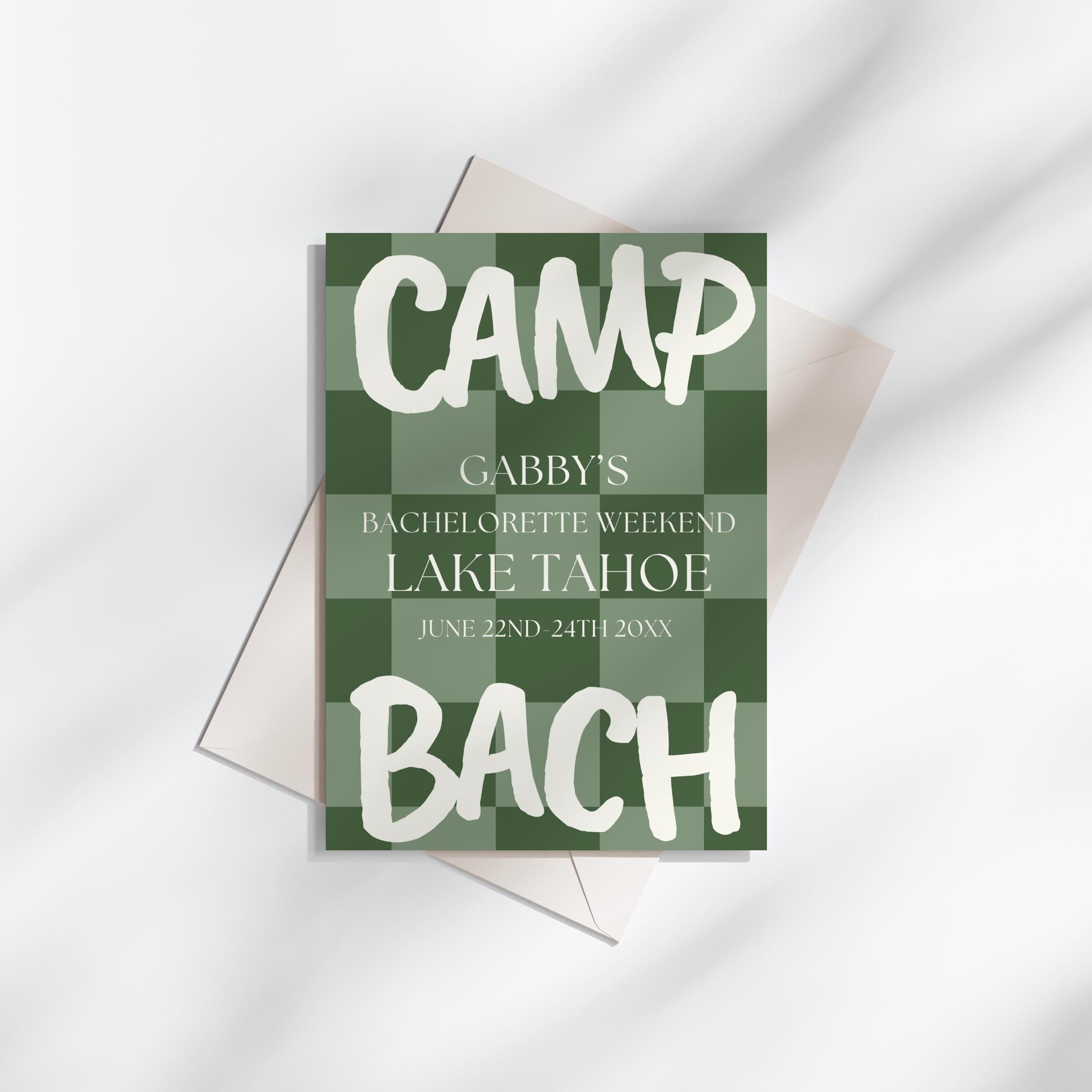 Camp Bachelorette Invitation, Camp Bach Theme, Hiking Theme, Girls Trip ...