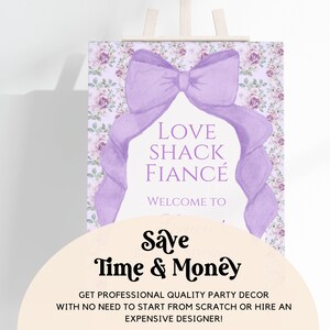 Love Shack Fiancé Bridal Shower Welcome Poster Template, Love Shack ...