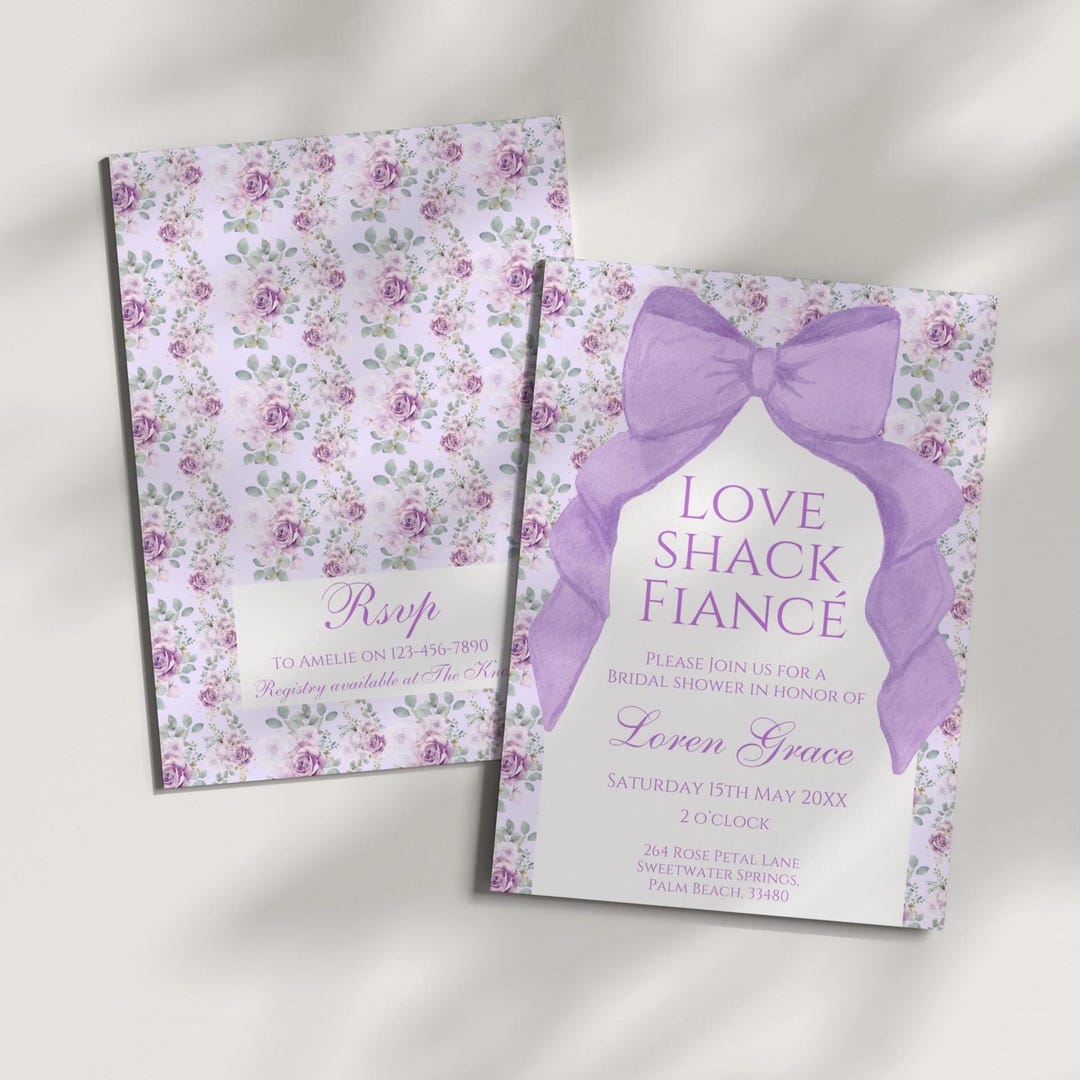 Love Shack Fiancé Bridal Shower Invitation Template, Love Shack Fancy ...