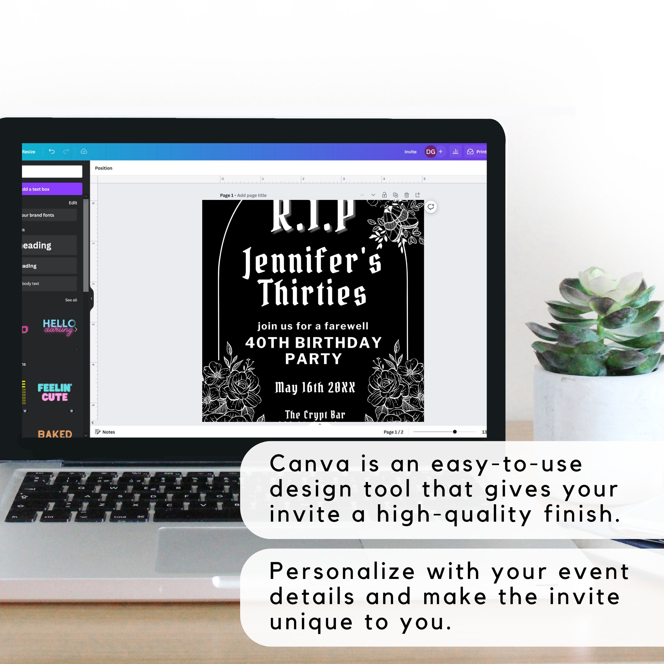 RIP Thirties 40th Birthday Invitation Template, RIP 30s, Death to My ...