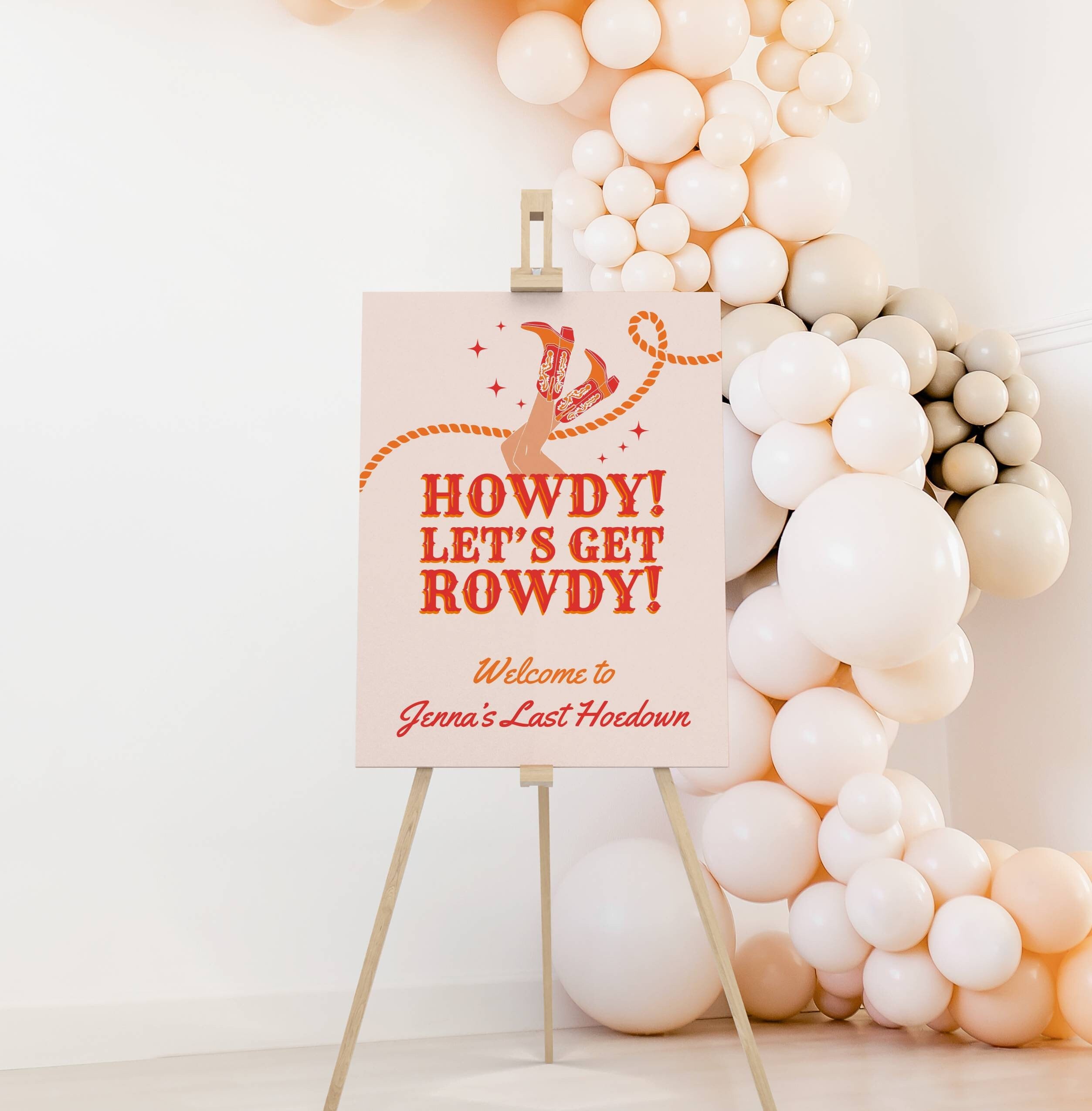 Last Rodeo Bachelorette Welcome Poster Template, Howdy Lets Get Rowdy ...
