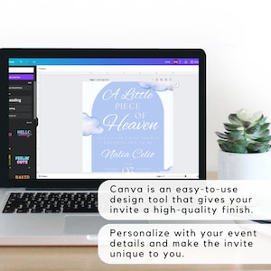 Little Piece of Heaven Baby Shower Invite Template, on Cloud 9 Sprinkle ...