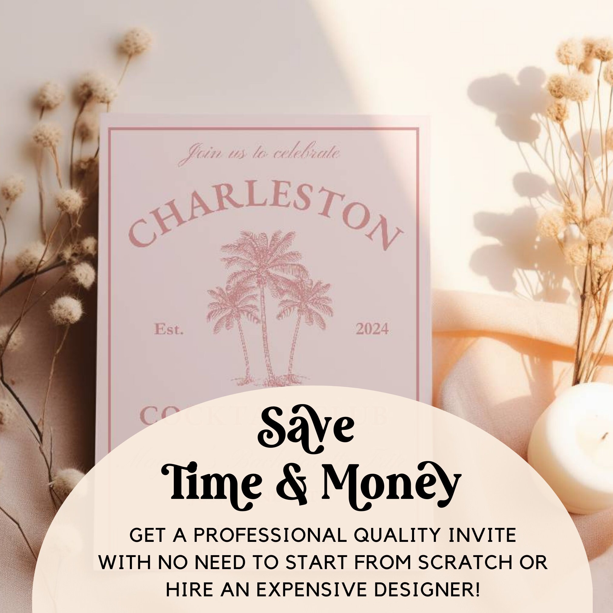 Charleston Bachelorette Invitation Itinerary, Cheers to Charleston ...