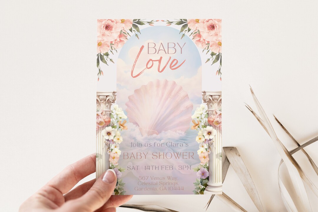 Birth of Venus Baby Shower Invitation Template, Love Goddess Theme ...