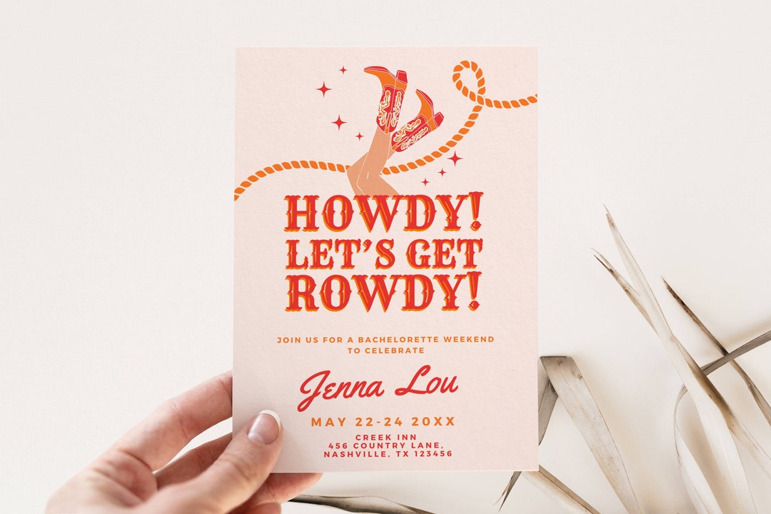 Western Cowgirl Bachelorette Invitation Itinerary Template, Last Rodeo ...
