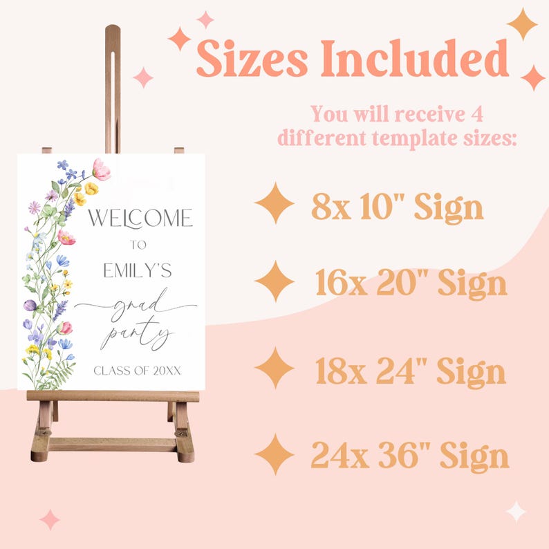 Alum in Bloom Graduation Party Welcome Poster, Editable Sign Template ...