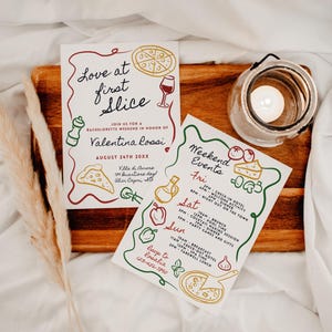 Pizza Bachelorette Invitation Template, Editable Invite, Love at First ...