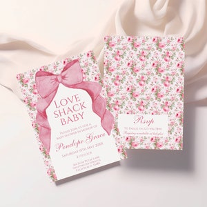 Love Shack Baby Shower Invitation Template, Love Shack Fancy Theme ...