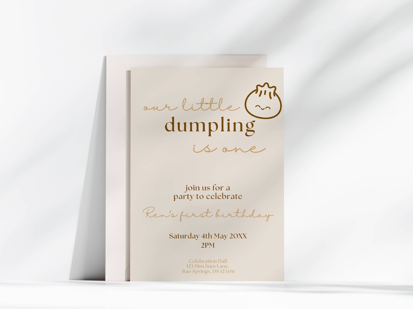 Our Little Dumpling Birthday Party Invitation, First Birthday Party ...