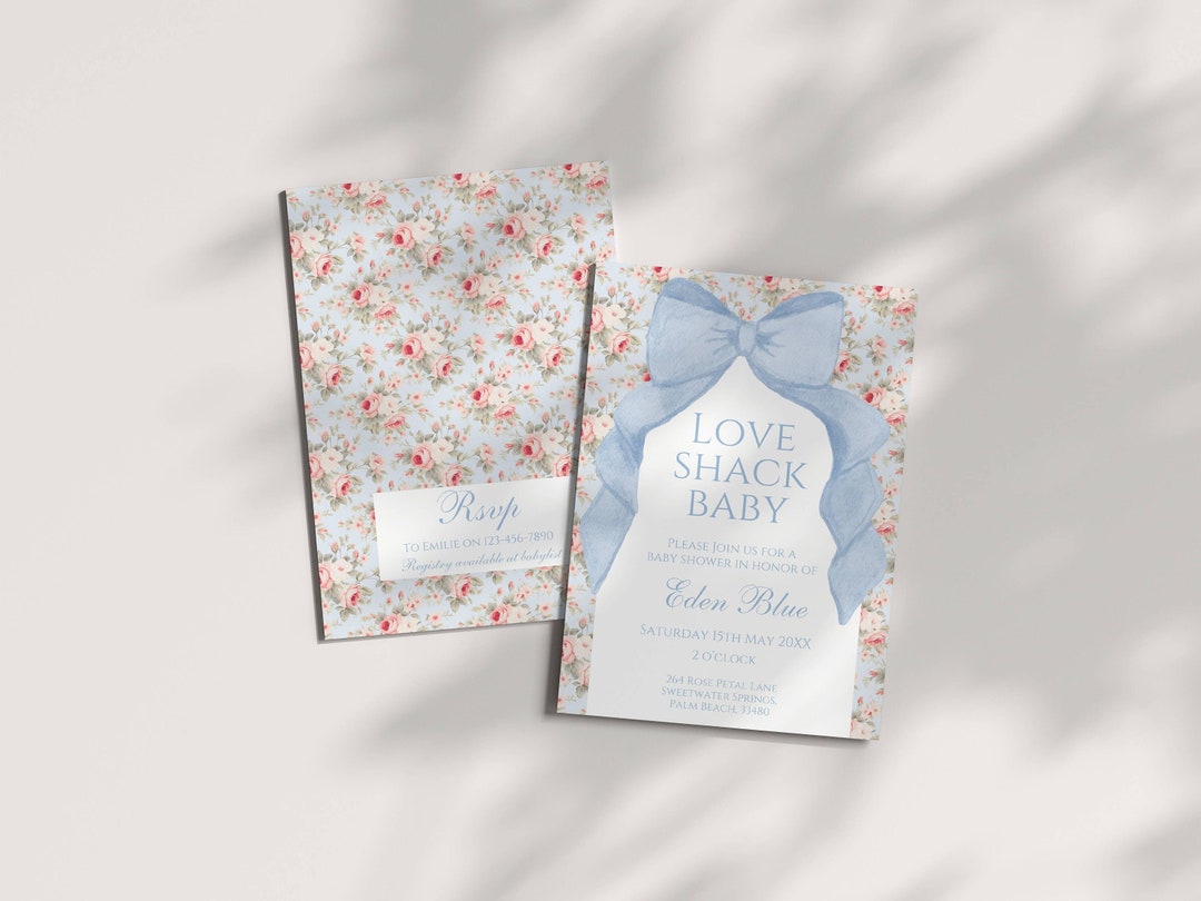 Love Shack Baby Shower Invitation Template, Love Shack Fancy Theme ...