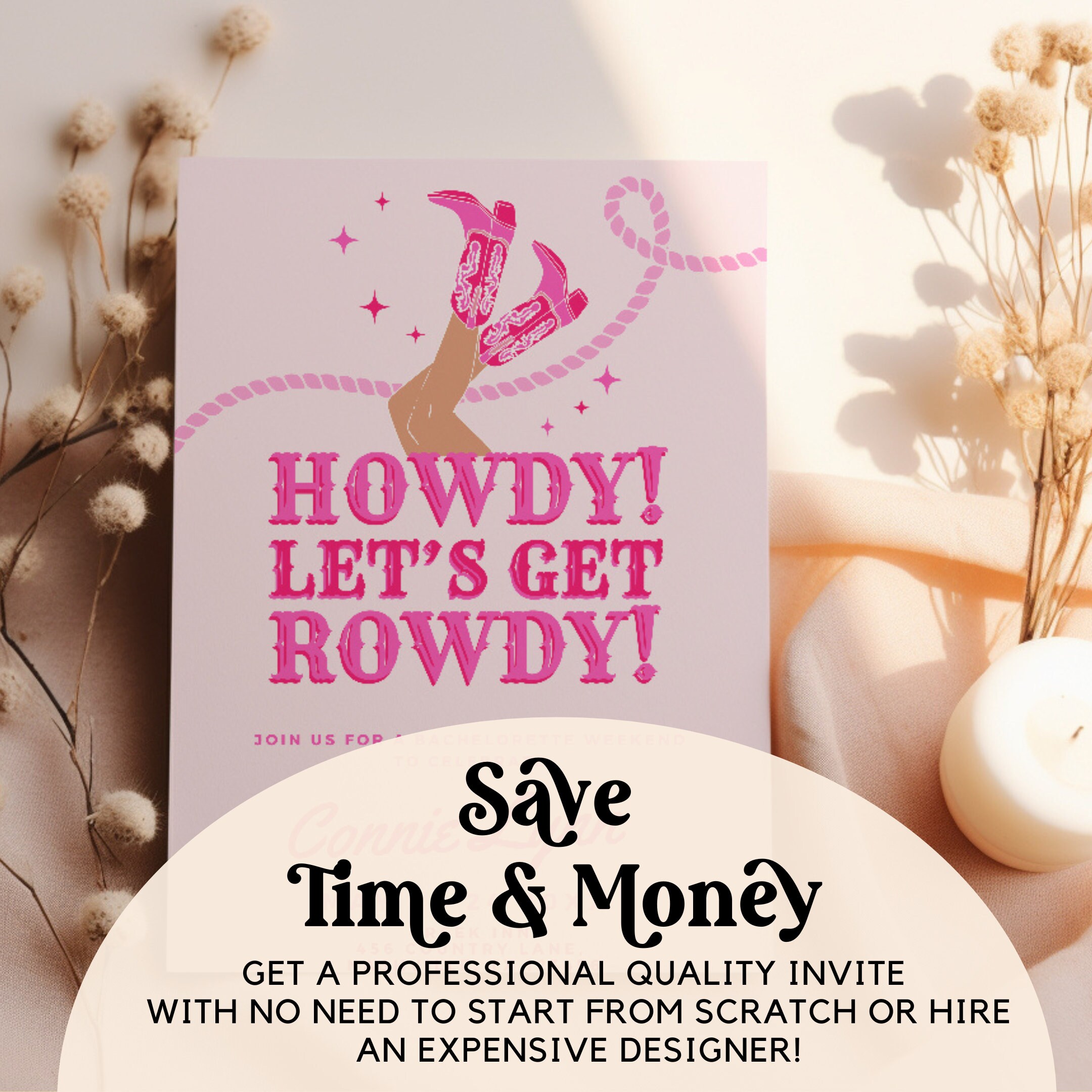 Cowgirl Bachelorette Invitation Itinerary Template, Last Rodeo, Last ...