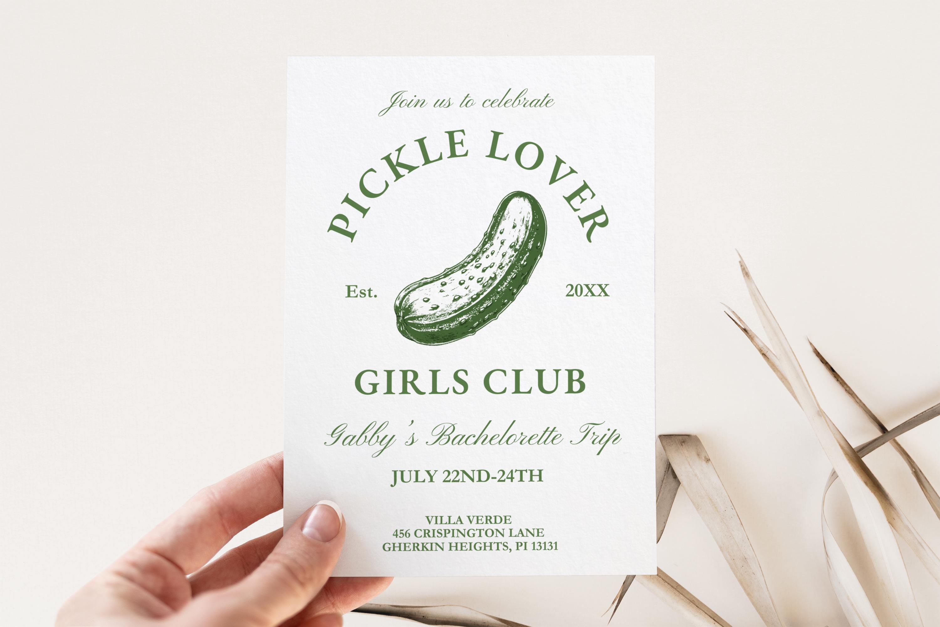 Pickle Bachelorette Invitation Template, Editable Invite, Pickle Lover ...