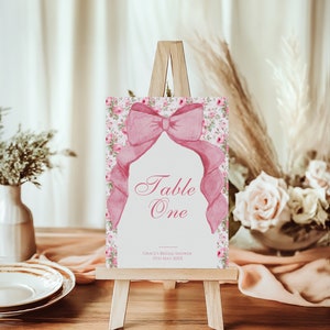 Coquette Pink Bow Dinner Table Setting Bundle, Editable Templates, Love ...