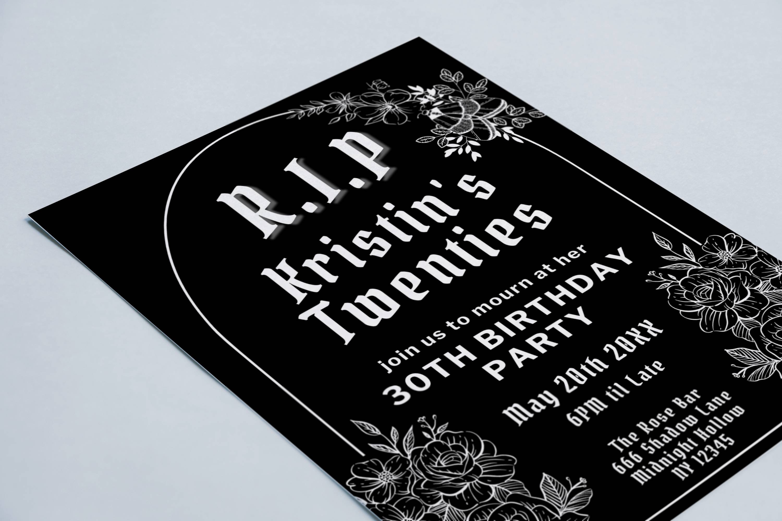 RIP 20s 30th Birthday Invitation Template, Death to My 20s, RIP ...
