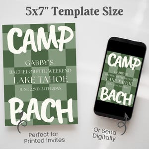 Camp Bachelorette Invitation, Camp Bach Theme, Hiking Theme, Girls Trip ...