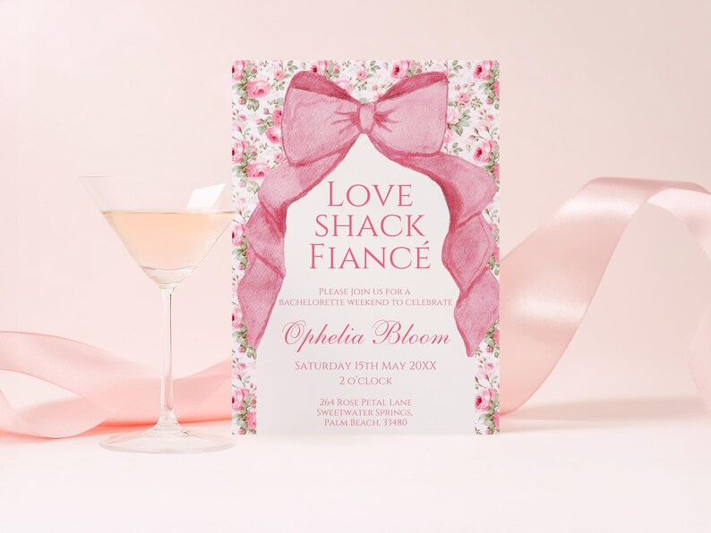 Love Shack Fiancé Bachelorette Invitation Itinerary, Love Shack Fancy ...