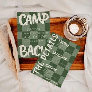 Camp Bachelorette Invitation, Camp Bach Theme, Hiking Theme, Girls Trip ...
