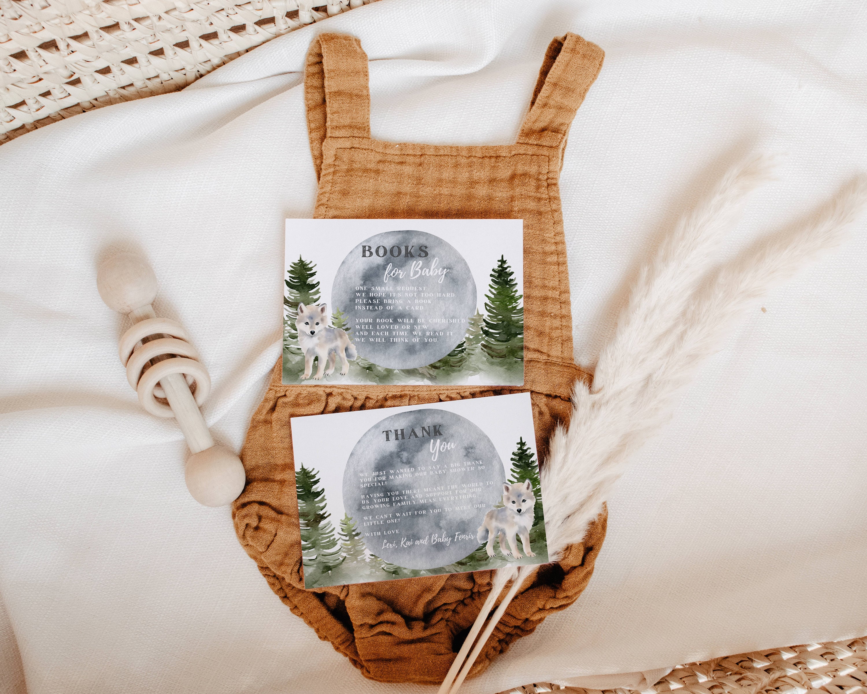 Welcome to the Wolf Pack Theme, Baby Shower Invitation Template Bundle ...