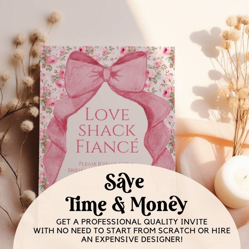 Love Shack Fiancé Bridal Shower Invitation Template, Love Shack Fancy ...