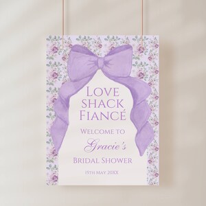 Love Shack Fiancé Bridal Shower Welcome Poster Template, Love Shack ...