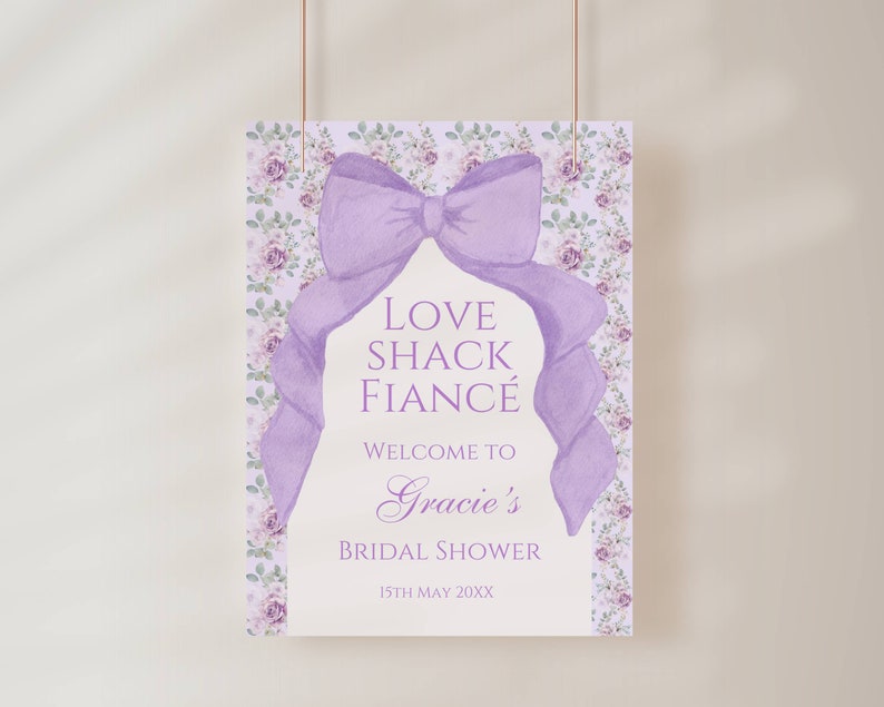 Love Shack Fiancé Bridal Shower Welcome Poster Template, Love Shack ...