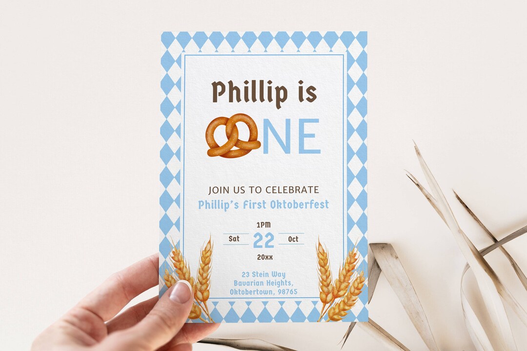 Onetoberfest First Birthday Invitation Template, Oktoberfest 1st Party ...