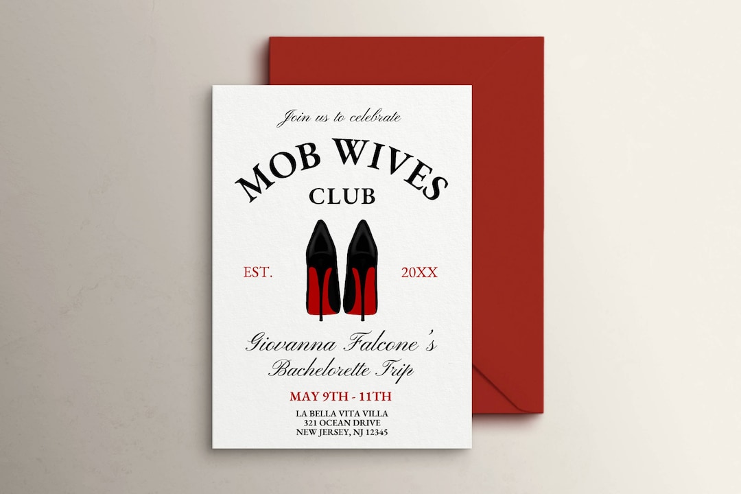 Mob Wives Club Bachelorette Invitation Itinerary, Mob Wife Aesthetic ...