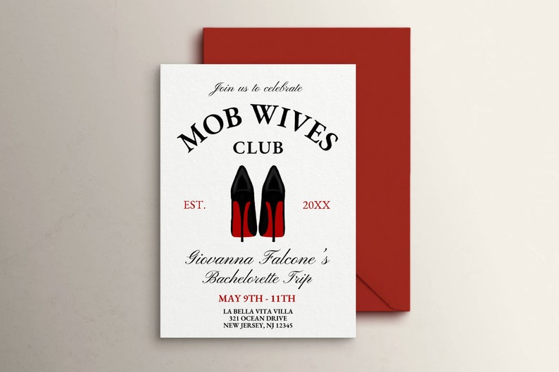 Mob Wives Club Bachelorette Invitation Itinerary, Mob Wife Aesthetic ...