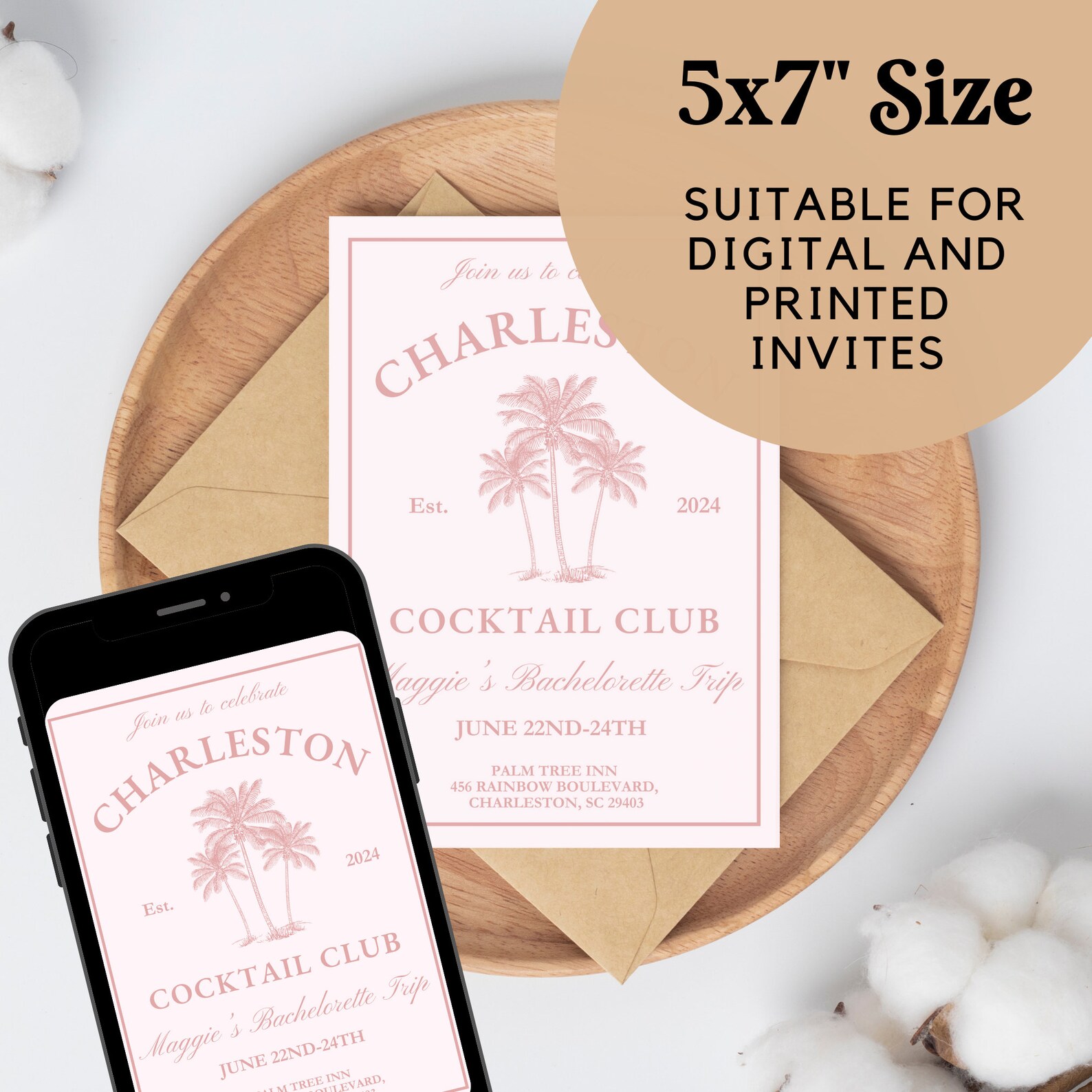 Charleston Bachelorette Invitation Itinerary, Cheers to Charleston ...