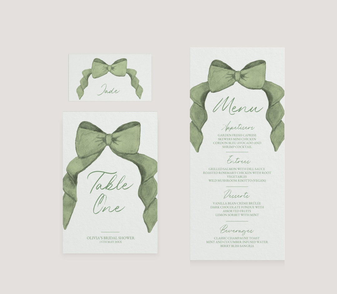 She's Tying the Knot Dinner Table Setting Bundle, Editable Templates ...