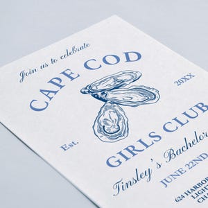 Cape Cod Coastal Bachelorette Invitation, Oh Shucks She's Getting ...