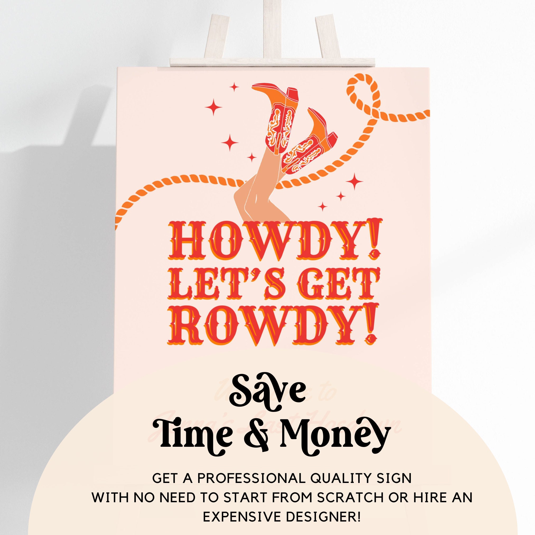 Last Rodeo Bachelorette Welcome Poster Template, Howdy Lets Get Rowdy ...