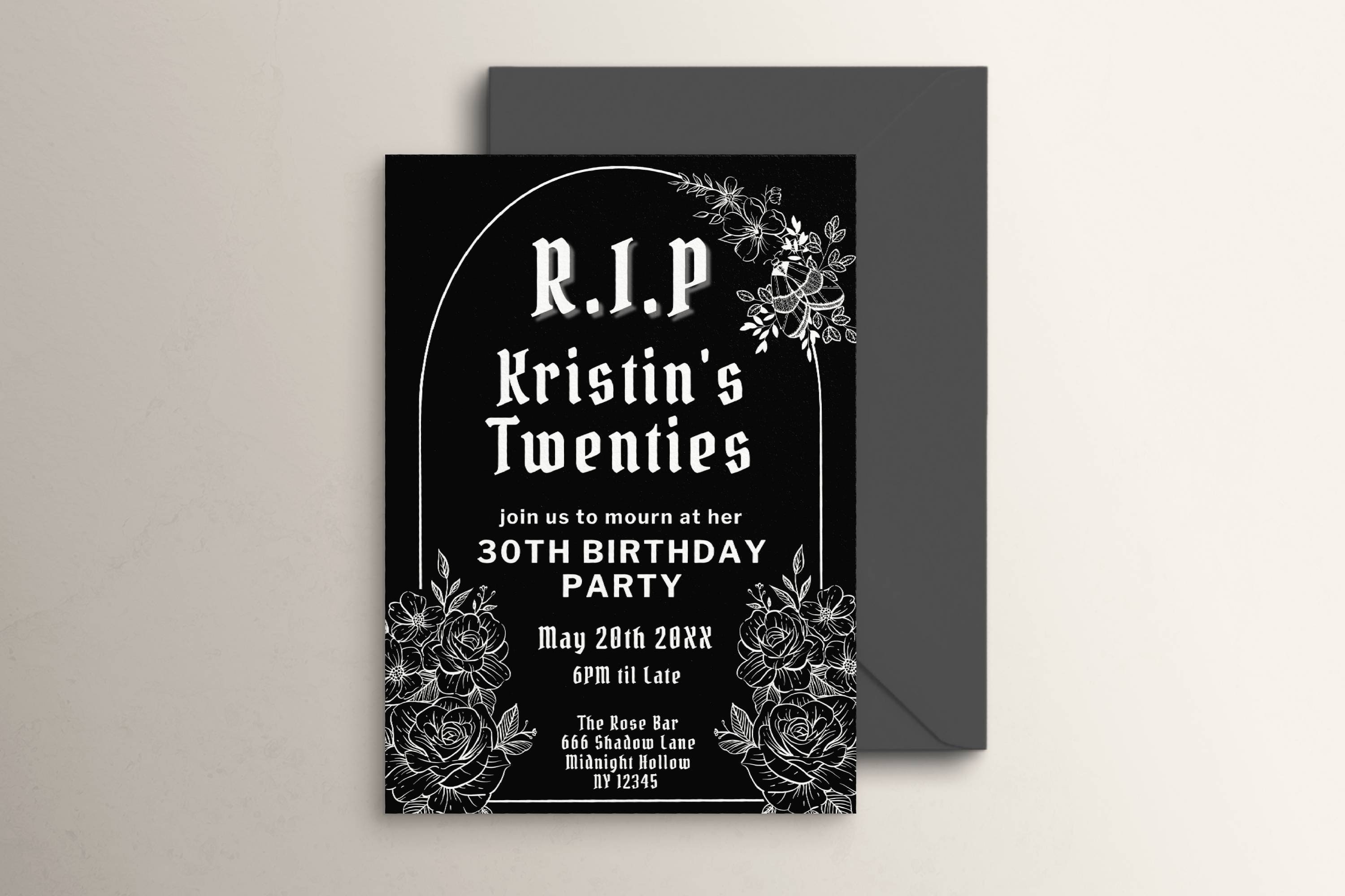 Death to My 20s 30th Birthday Invitation Template, RIP Twenties, RIP ...