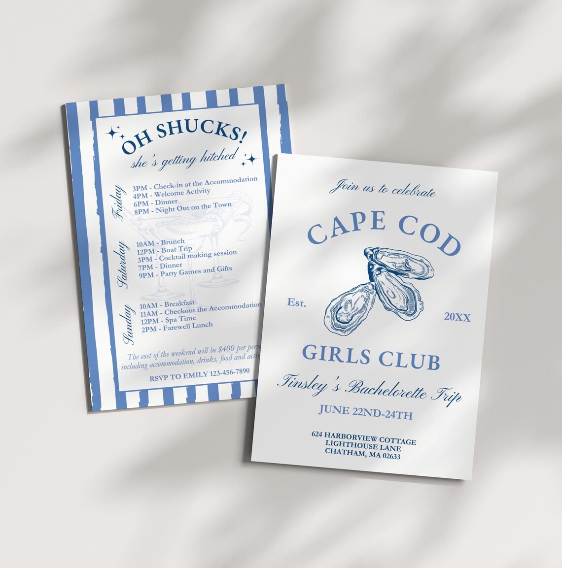 Cape Cod Coastal Bachelorette Invitation, Oh Shucks She's Getting ...