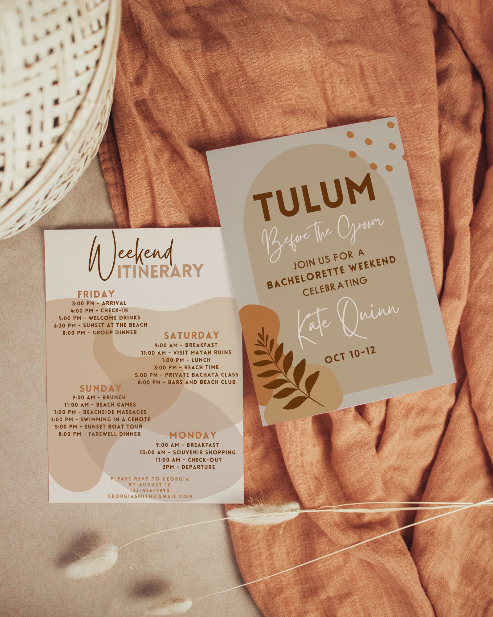 Tulum Bachelorette Invitation, Mexico Weekend Itinerary Template, Tulum ...