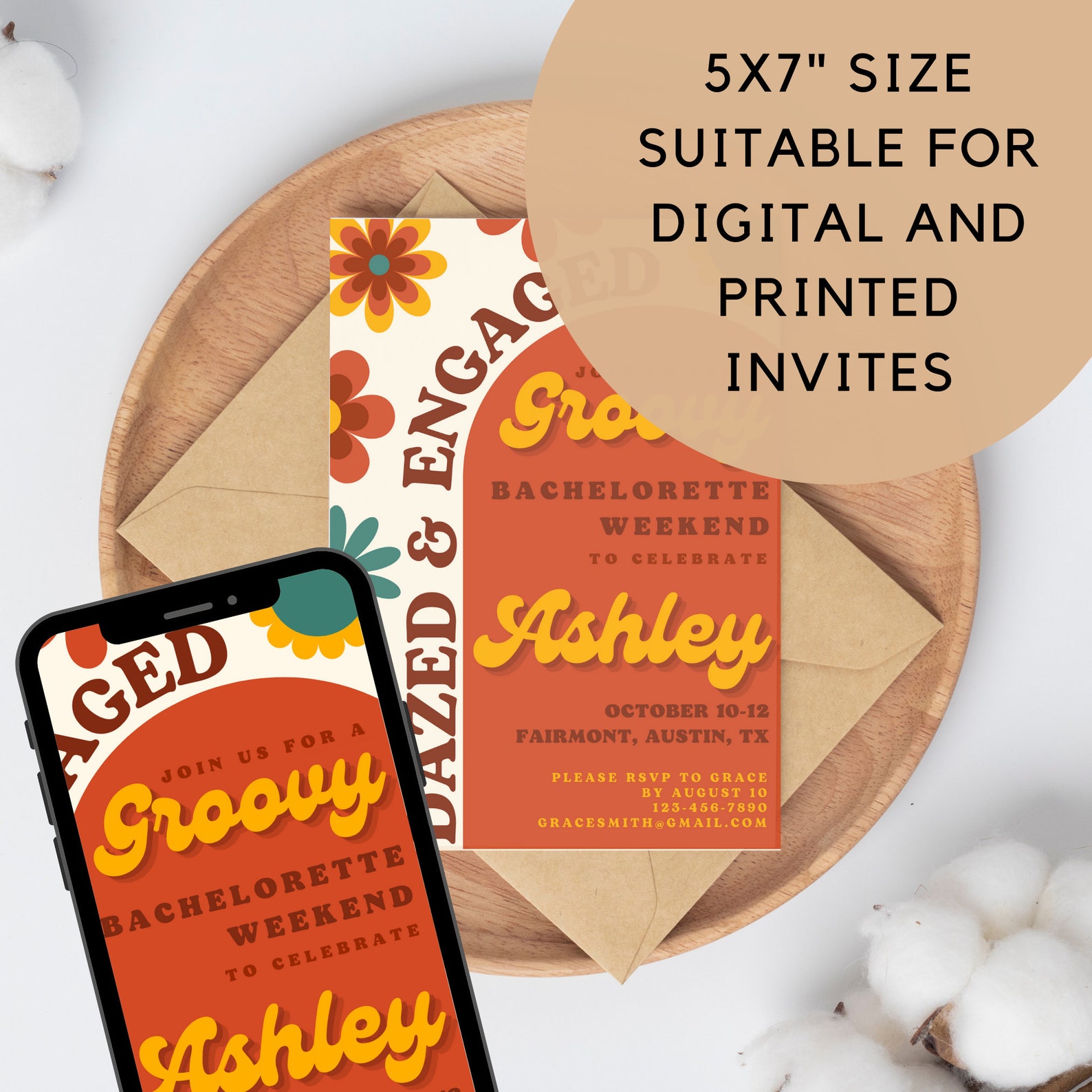 Dazed and Engaged Bachelorette Invitation and Itinerary Template ...